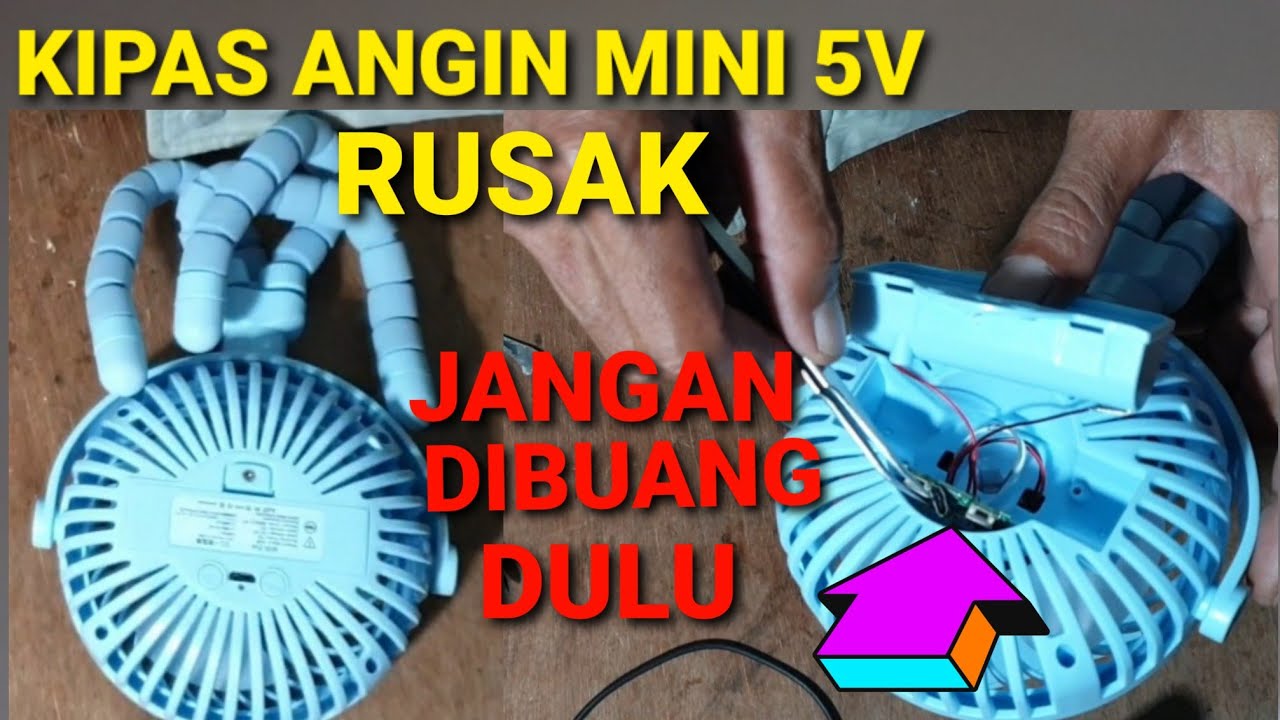 tutorial || cara memperbaiki kipas angin mini 5v dc || - YouTube