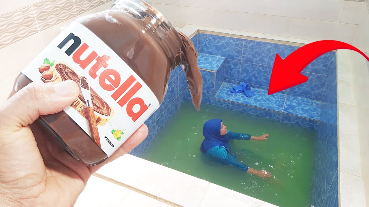 NUTELLA PRANK !! I Made a Disgusting Nutella Joke to Ayşe in the Pool ...