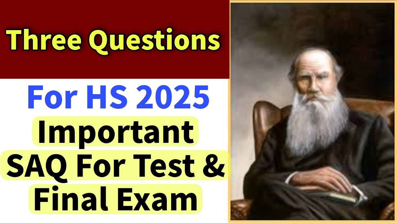 Class 12 SAQ Suggestion From Three Questions | HS 2025 English Syllabus ...