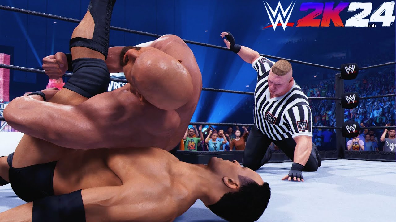 WWE 2K24 - The Rock vs Stone Cold | Special Guest Referee Match - Brock ...