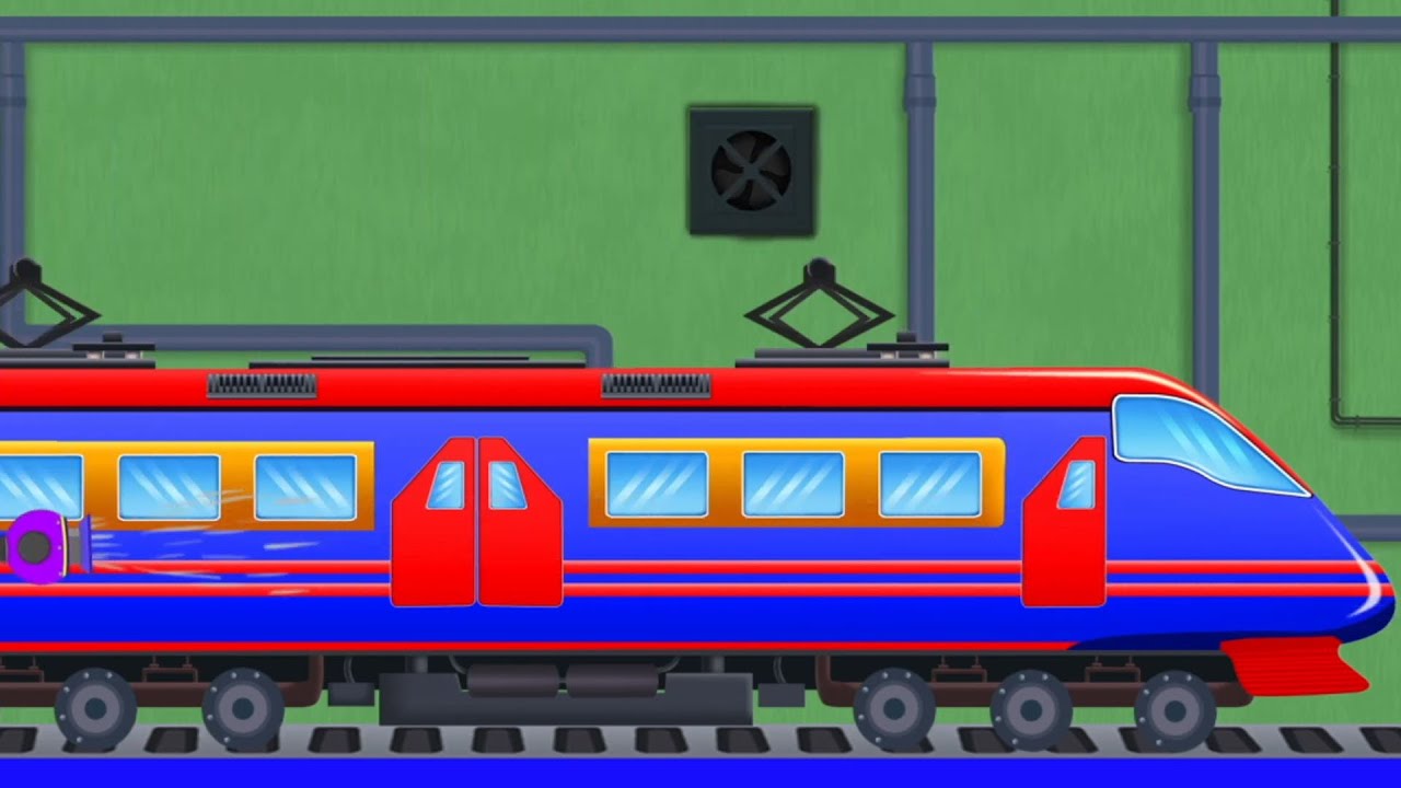 High Speed Train, Car Cartoon Video For Children - YouTube