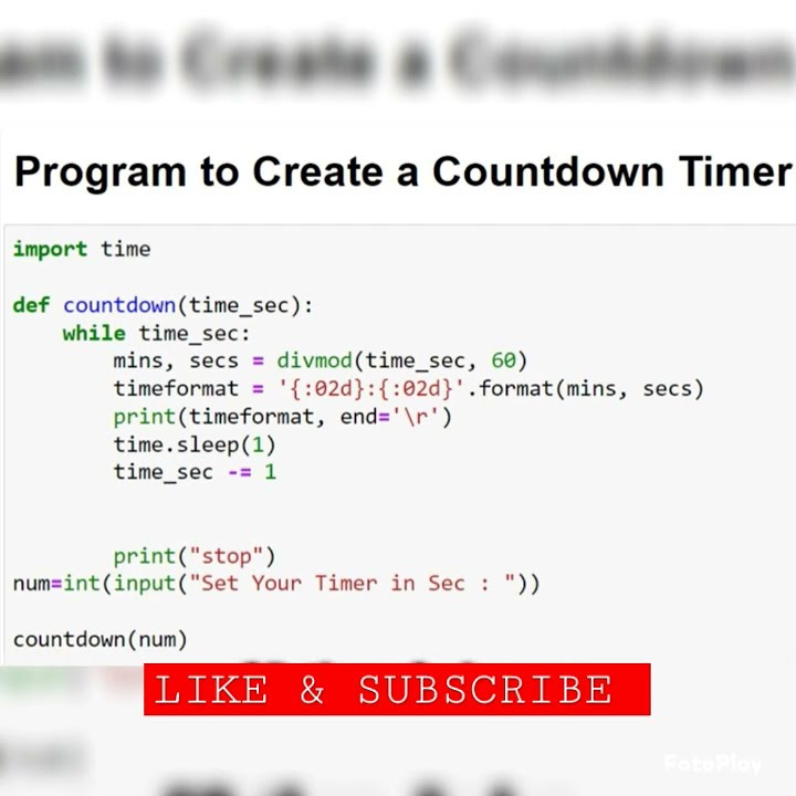 Program To Create 📟 Countdown Timer Python Python Pythoncode Machinelearning Ai Timer