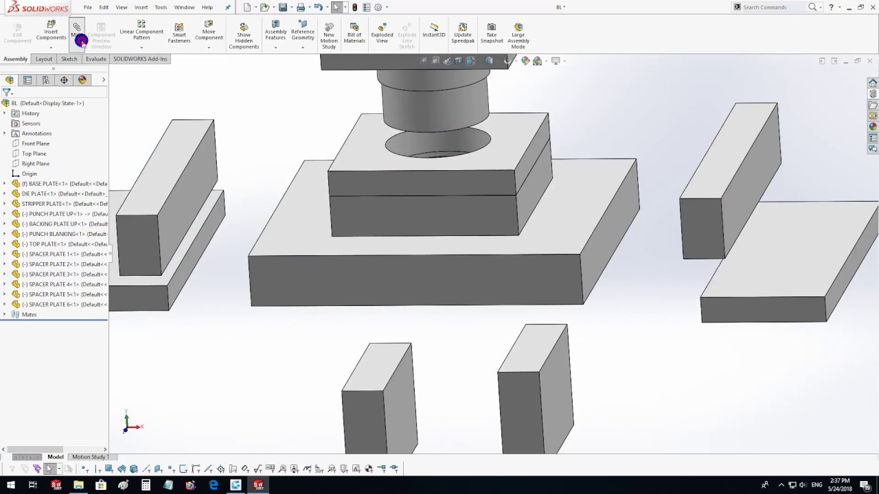 TUTORIAL SOLID WORKS # HOW TO MAKE BLANKING DIE PART 1 - YouTube