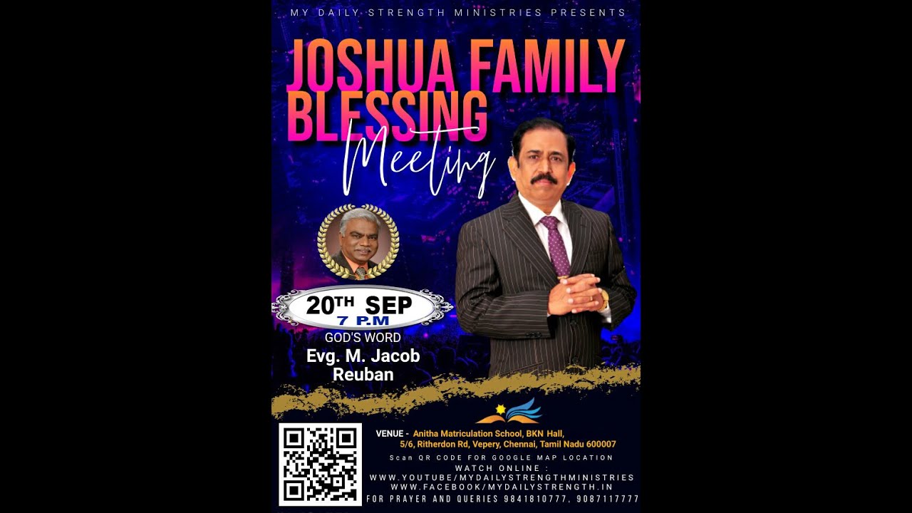 JOSHUA Family Blessing Meeting || 20th Sep 2022 || Message by Bro.M ...