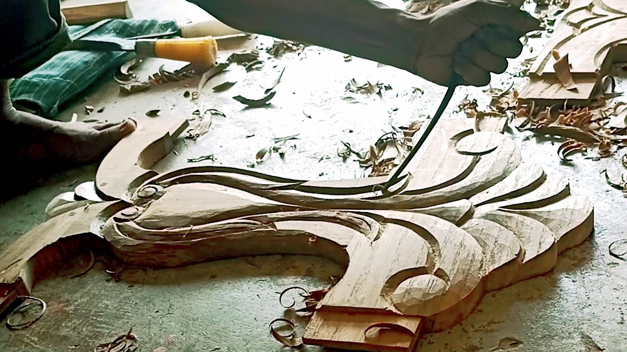 wood carving CR work - YouTube