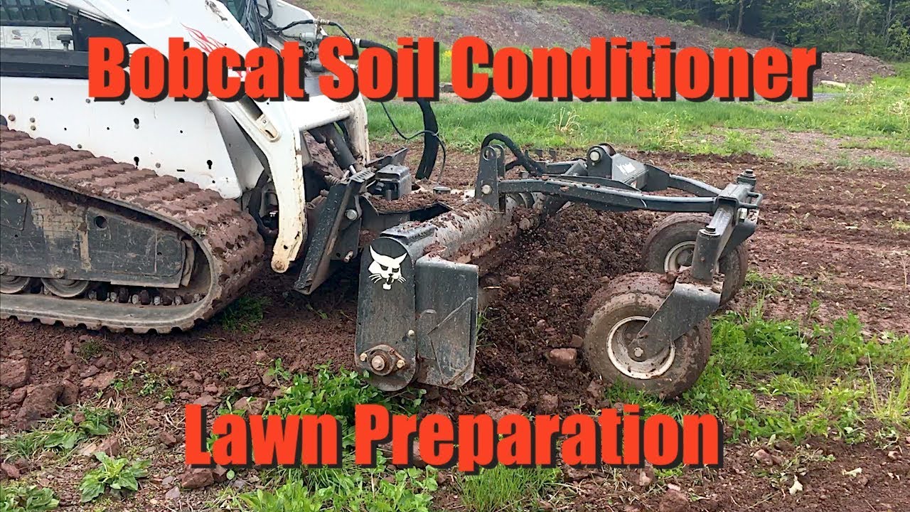 Bobcat Soil Conditioner in Action~Pulverize, Shape, Topsoil & Final ...