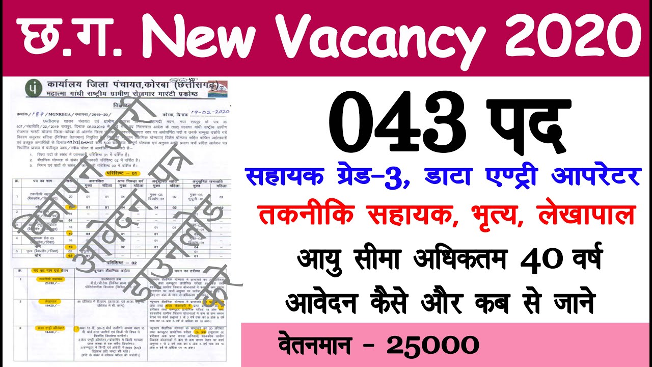 छत्तीसगढ़ NEW Vacancy 2020 | Chhattisgarh New Vacancy 2020 - YouTube