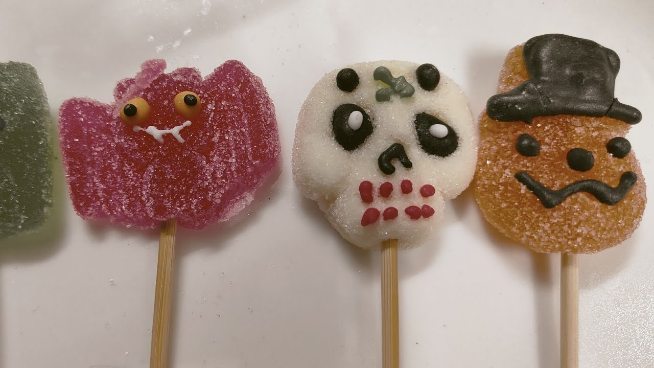 cute face lolipops / jelly lollipops video / mummy finger / satisfying ...