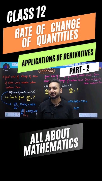 Applications of Derivatives Series (Part-2) Class 12 Maths | Rate of Change of Quantities # ...