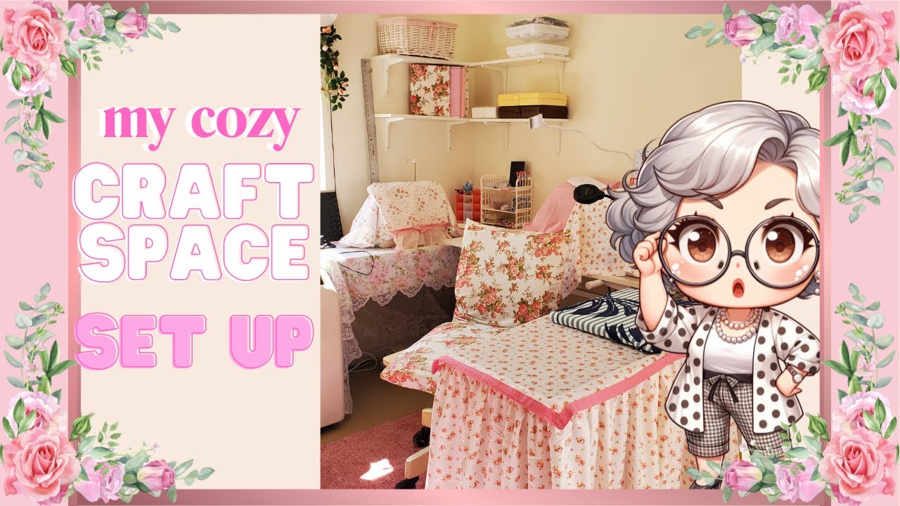 My cozy Dreamy Craft Space Set Up - YouTube
