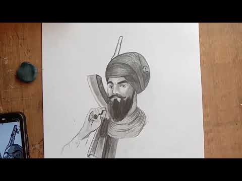 Sikh warrior drawing art by Rajwinder singh - YouTube