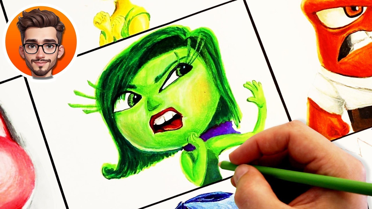 How to Draw DISGUST from Inside Out and Inside Out 2 - YouTube