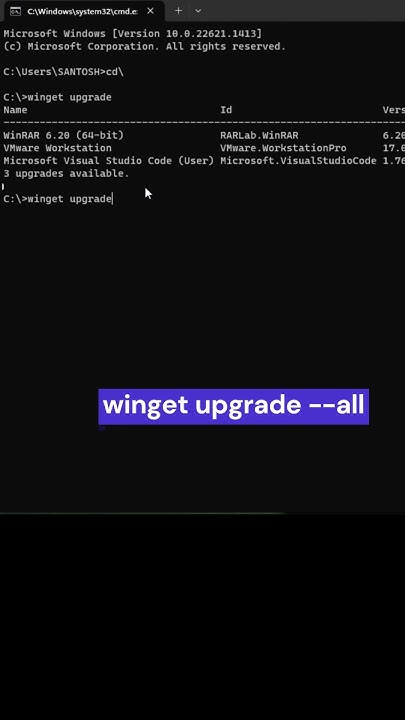 How to Upgrade All Windows Applications with One Command || Winget Upgrade || #shorts || - YouTube