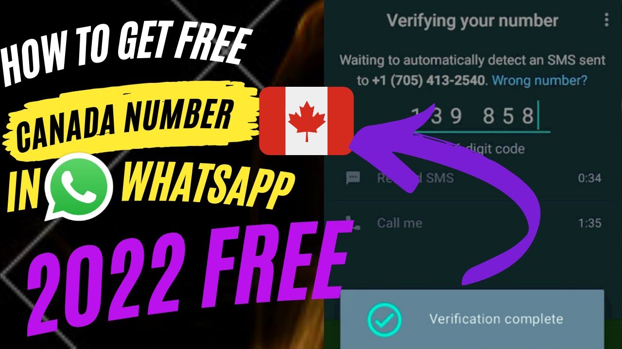 HOW TO GET FREE CANDA NUMBER IN WHAYSAPP 2022?/WITHOUT SIM CARD/HOW TO ...