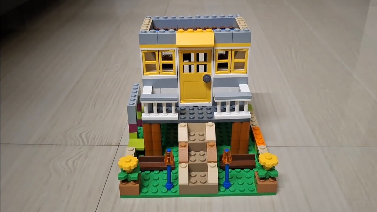 Lego classic stilt house with staircase - YouTube