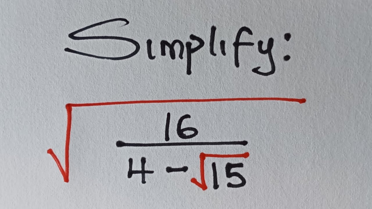 Watch Me As I Simplify this Tricky Square Root Easily! | Conjugate of Surds | Radical Equation ...