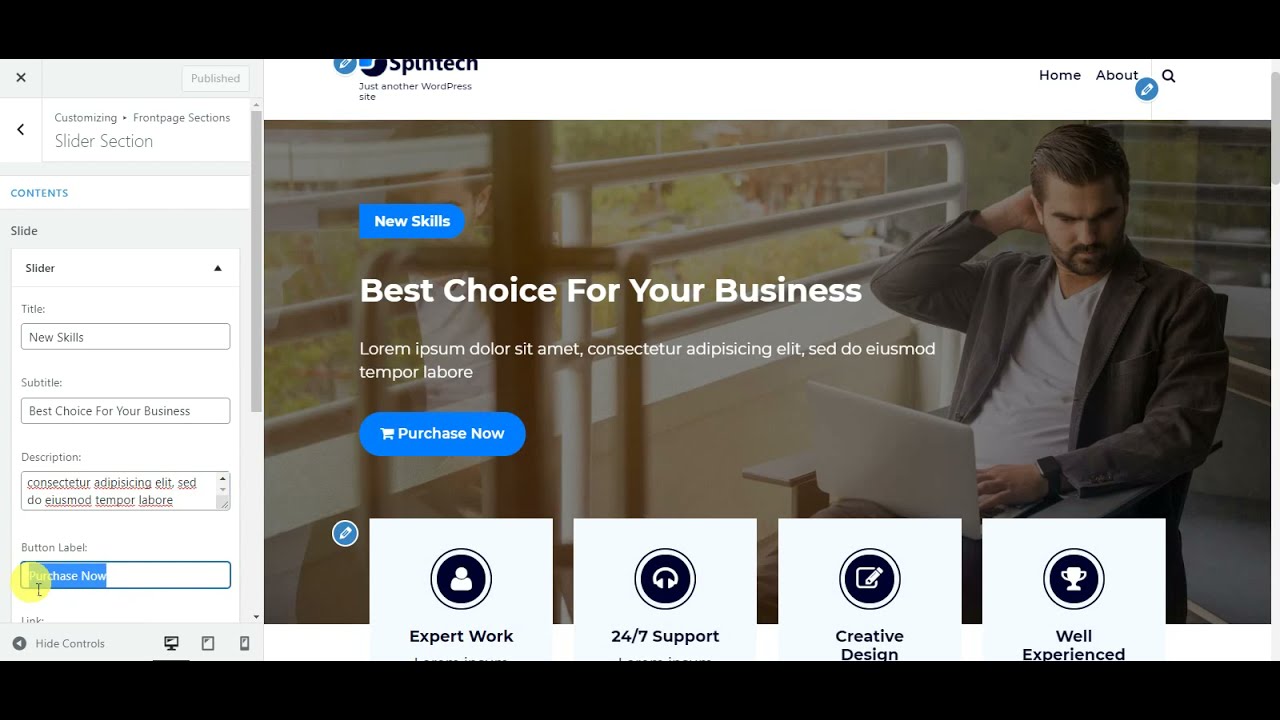 4) How to Manage Slider Section in Spintech Theme - YouTube
