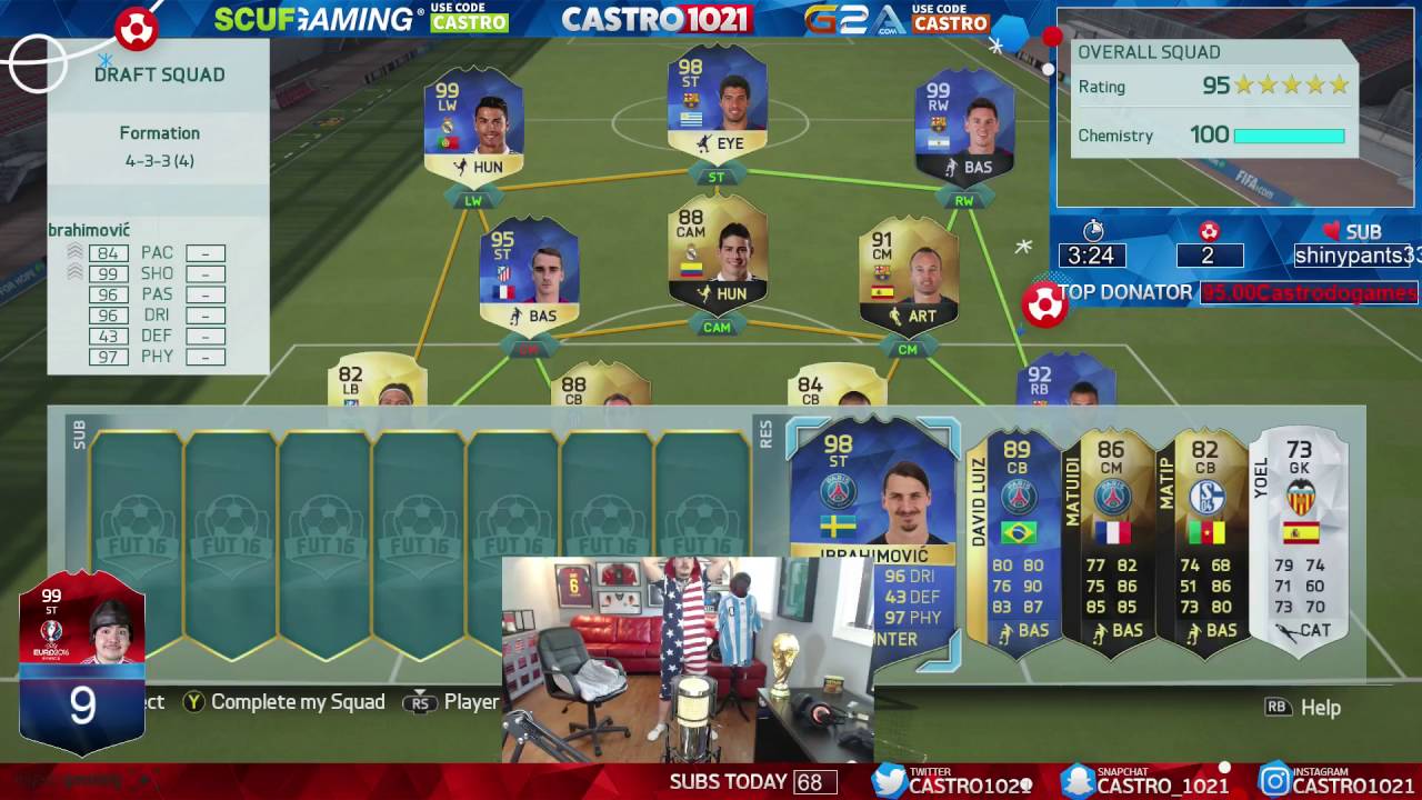 CASTRO AMAZING FUT DRAFT 195---KING OF FUT DRAFTS-- - YouTube
