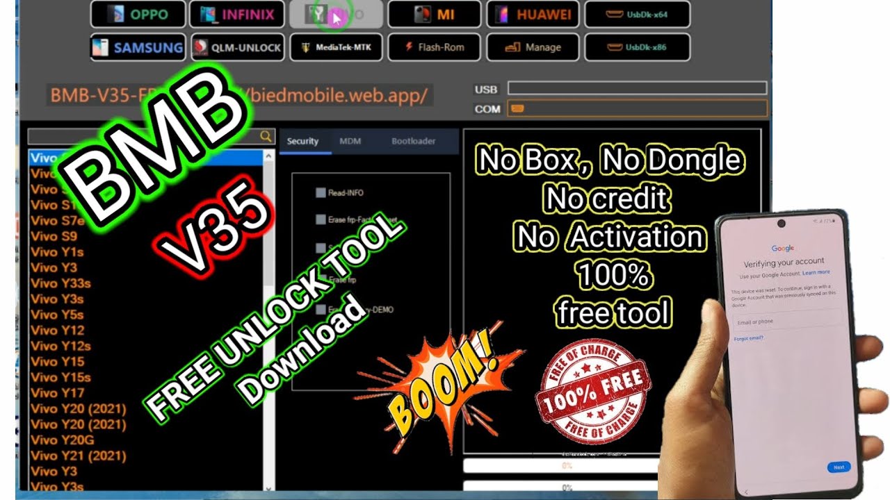 BMB-v35 free tool for samsung oppo, vivo ,xiaomi,huawei, ETC Pattern ...