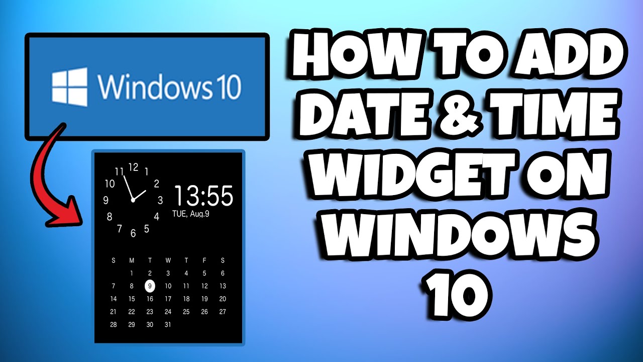 How to Add Date And Time Widget on Windows 10 - YouTube