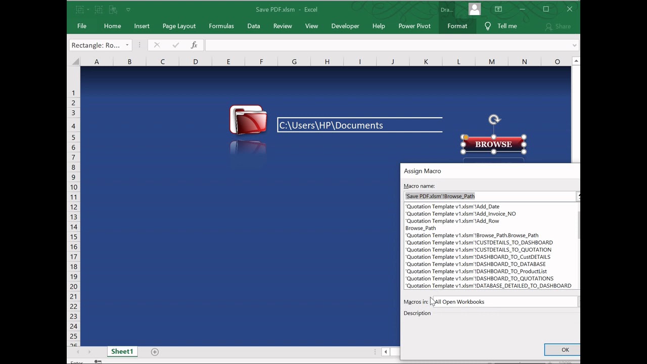 How To Export Data In Excel To Pdf Macro Vba Youtube