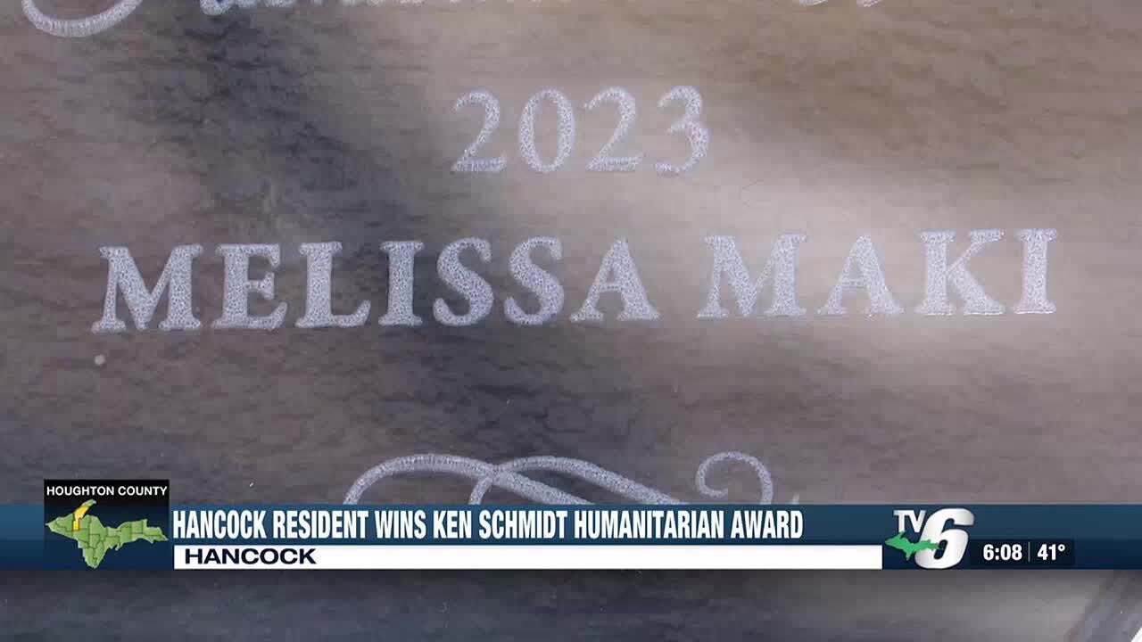 Hancock community volunteer Melissa Maki receives Ken Schmidt Humanitarian Award - YouTube