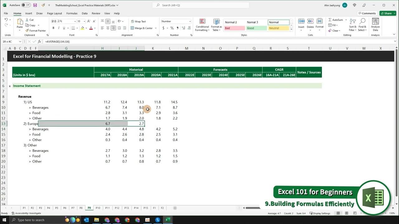 [Excel 101] 9. How to Build Formulas Efficiently (Little Difference Makes Change) - YouTube