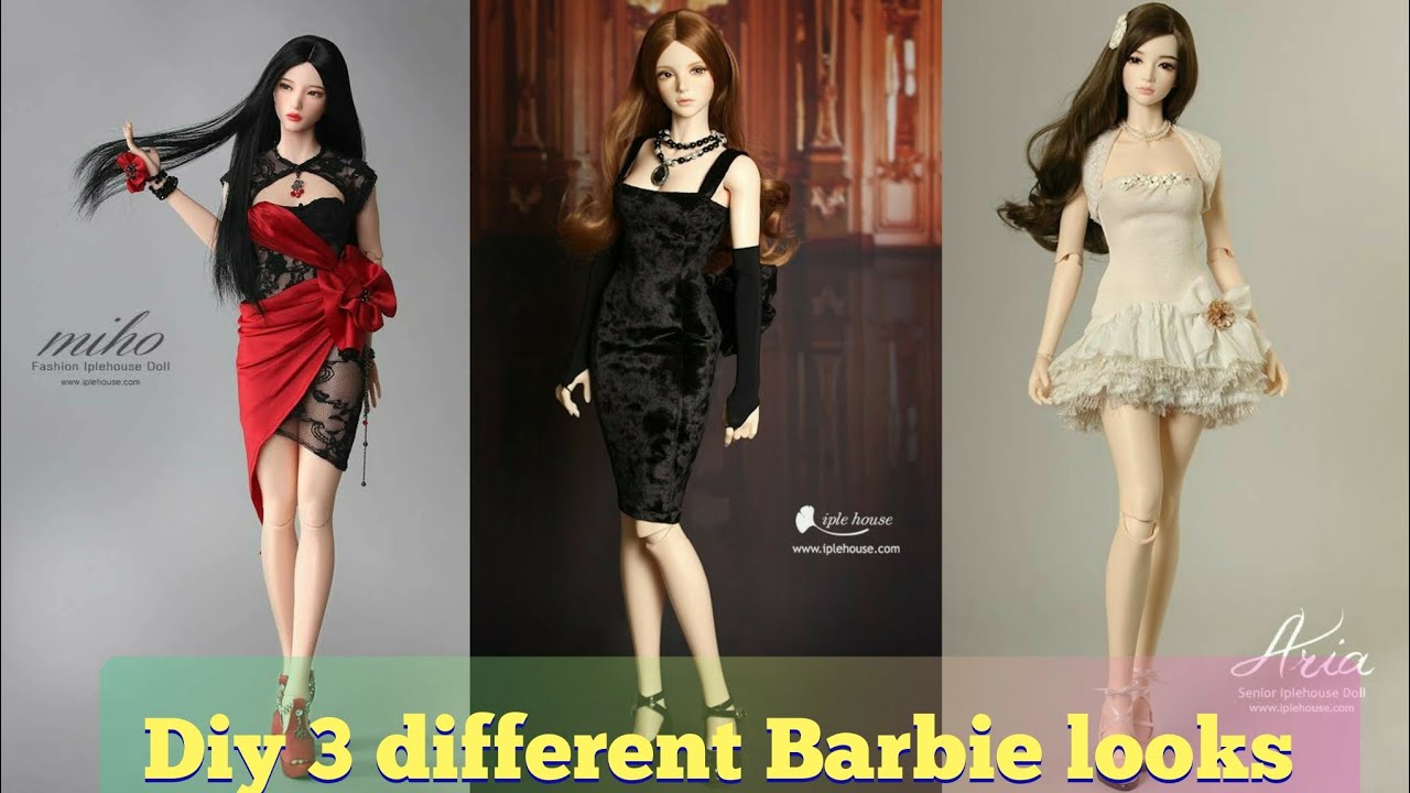 3 Gorgeous Diy Barbie Doll Dresses 👗 Barbie Skirt And Glamorous Party Gown For Barbie Viral