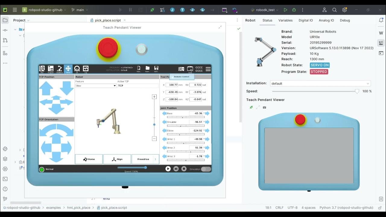 Robpod Studio - Teach Pendant Viewer - YouTube