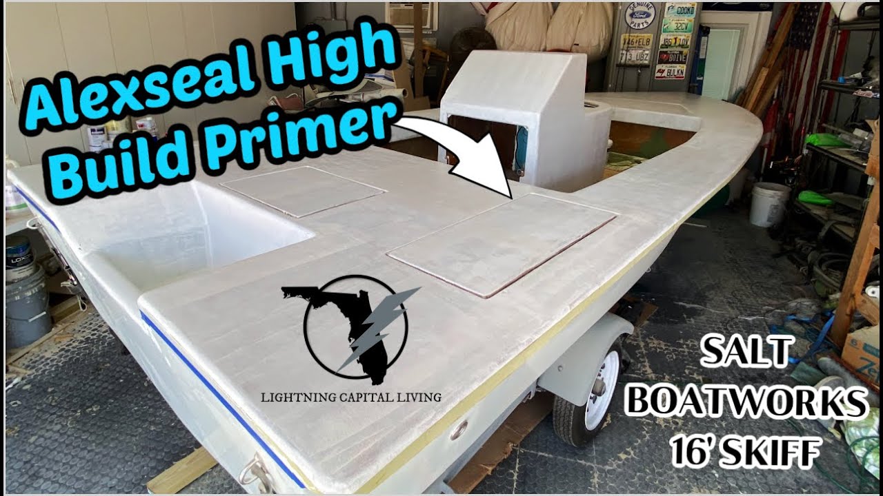 DIY Salt Boatworks Update 12 - Topside Alexseal High Build Primer - YouTube