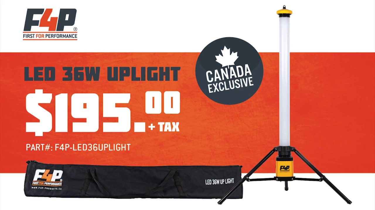F4P LED Worklight 36W UPLIGHT with Carrying Case & Shoulder Strap - YouTube