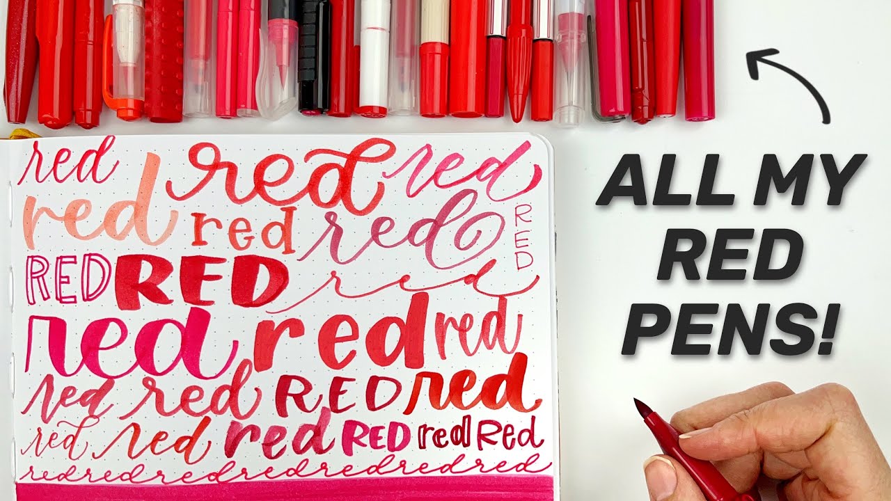RED Journal Page! | Fun Hand Lettering Styles - YouTube