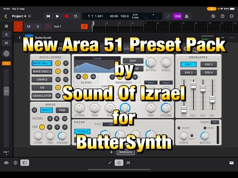 ButterSynth - NEW Preset Pack by Sound Of Izrael called Area 51 - Let's Play Them in Logic Pro iPad