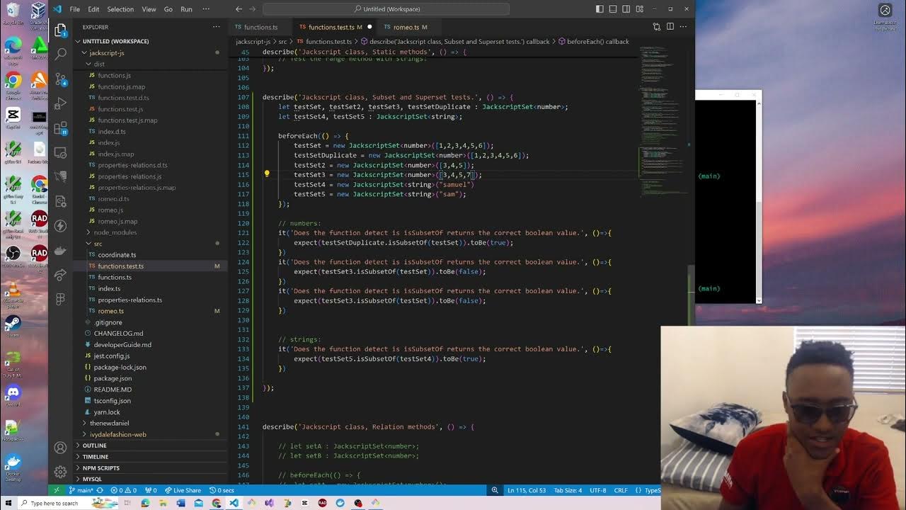 Jackscript.js writing unit tests in typescript | subset and superset of ...