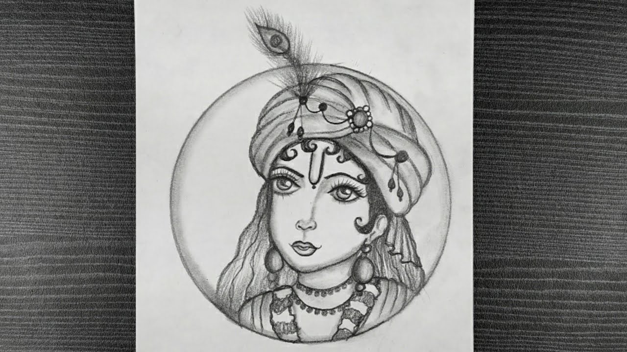 How To Draw Krishna || Krishna Drawing With Pencil || Happy Janmashtami ...