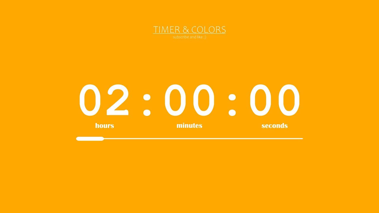 ⏱ 2 Hour Timer / Orange Screen 🍊 / Countdown + Progres Bar - YouTube