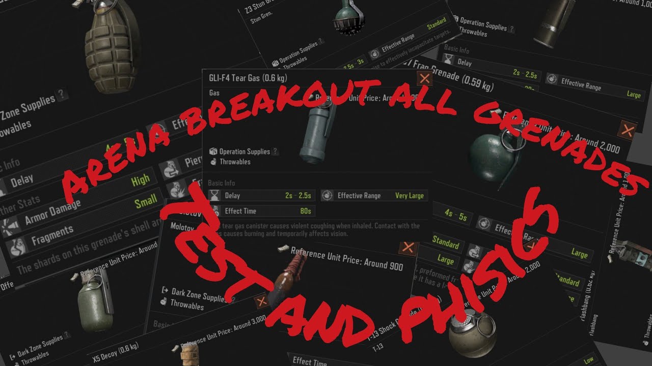 all grenades in arena breakout - YouTube