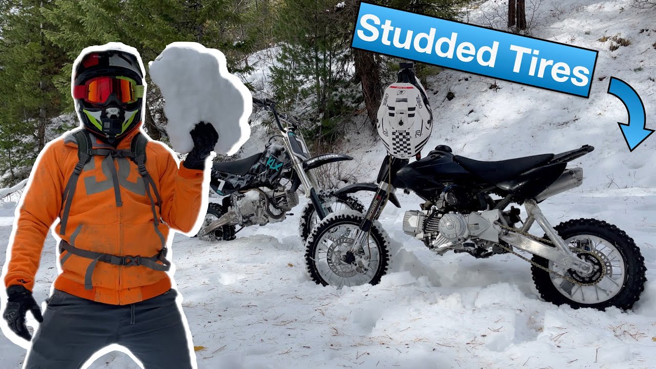 Dirt Biking in the Snow with STUDDED Tires! - YouTube