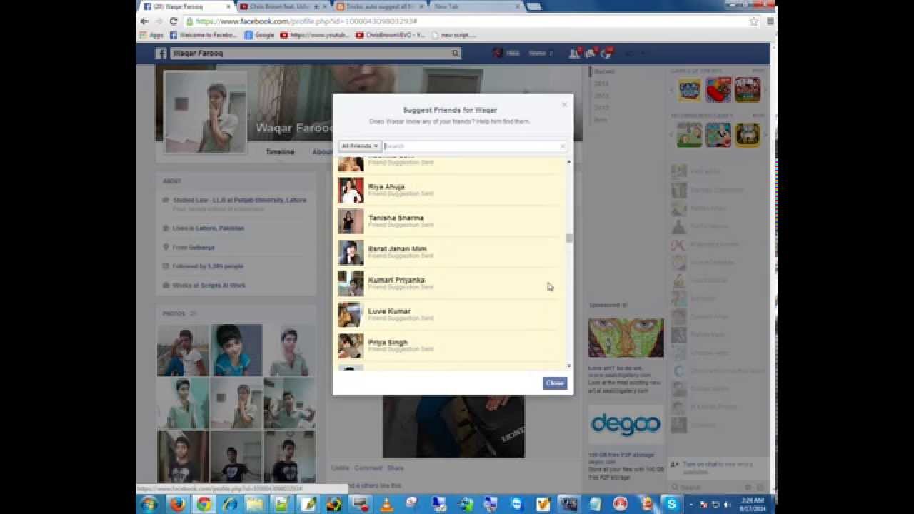 auto suggest all facebook friends script 2015 - YouTube
