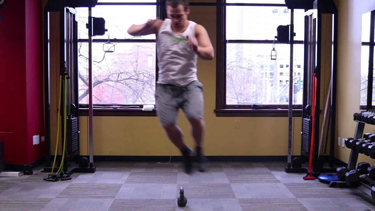 Kettlebell Lateral Hop Overs - YouTube