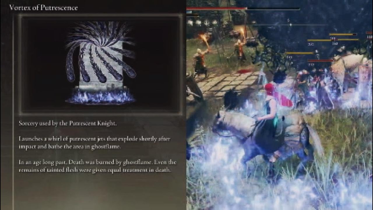 Elden Ring DLC Vortex of Putrescence Boss Spell Demonstration Big Frost ...