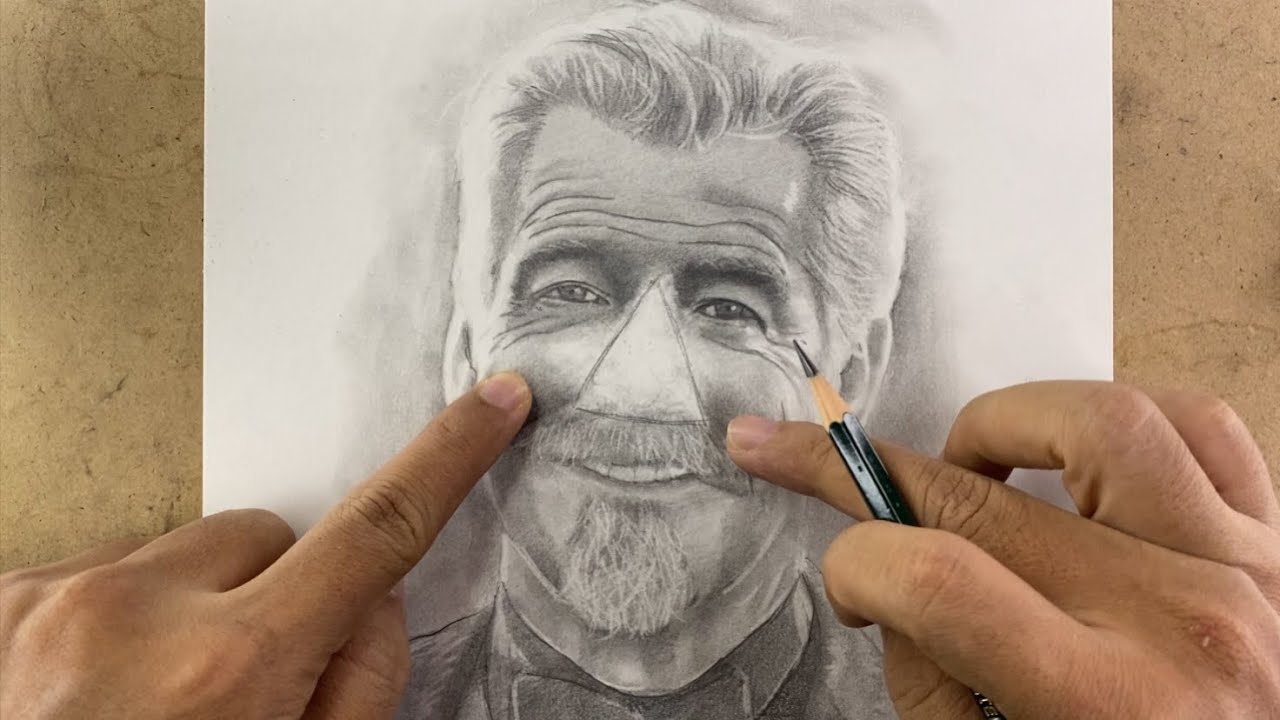 How to Draw a Realistic Nose with the Triangle Method (Pencil Drawing ...