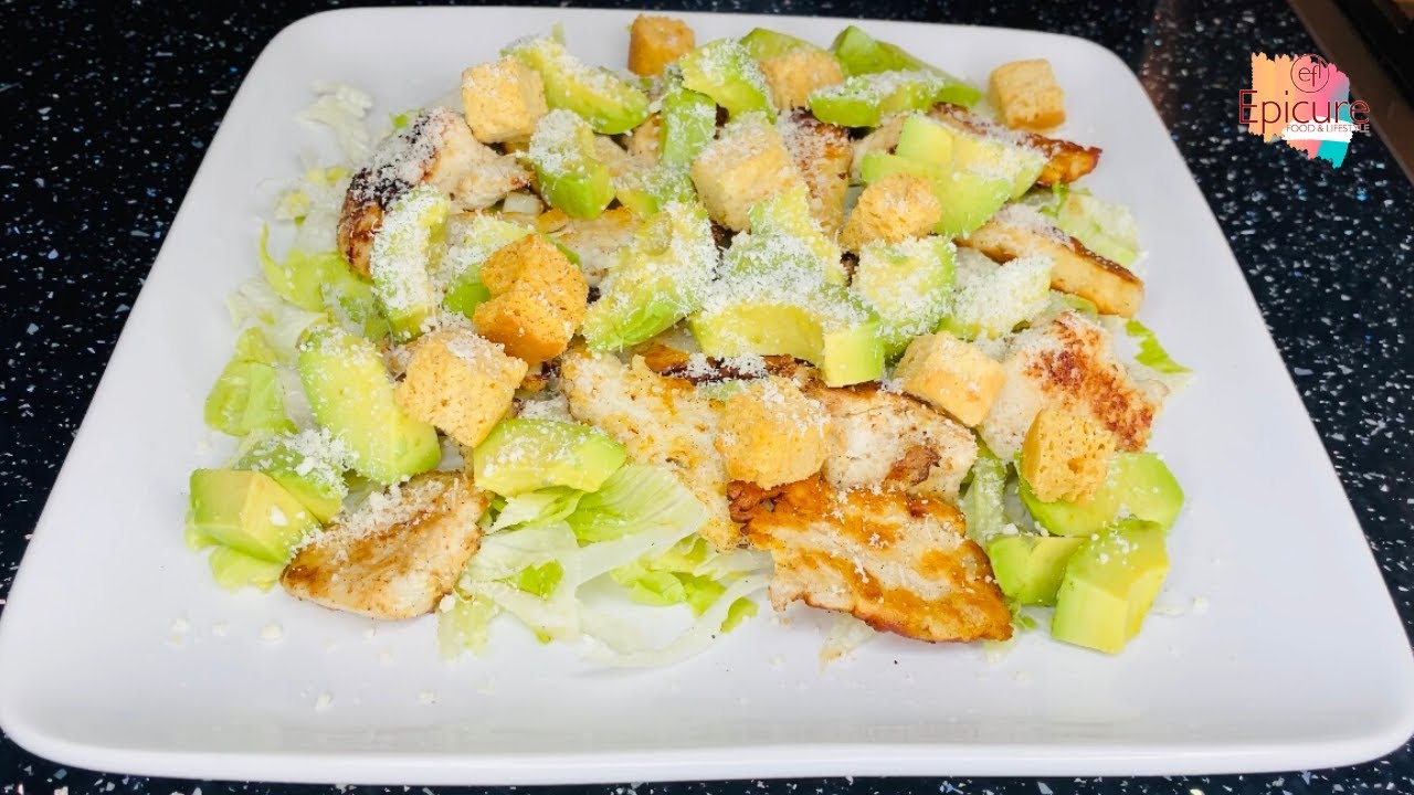Chicken Caesar Salad - Homemade & Fully loaded Recipe - YouTube