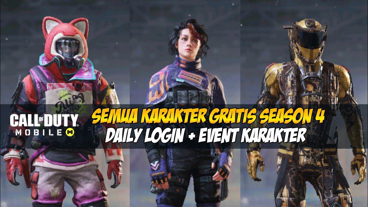 semua karakter gratis codm season 4 (2023) | daily login + event ...