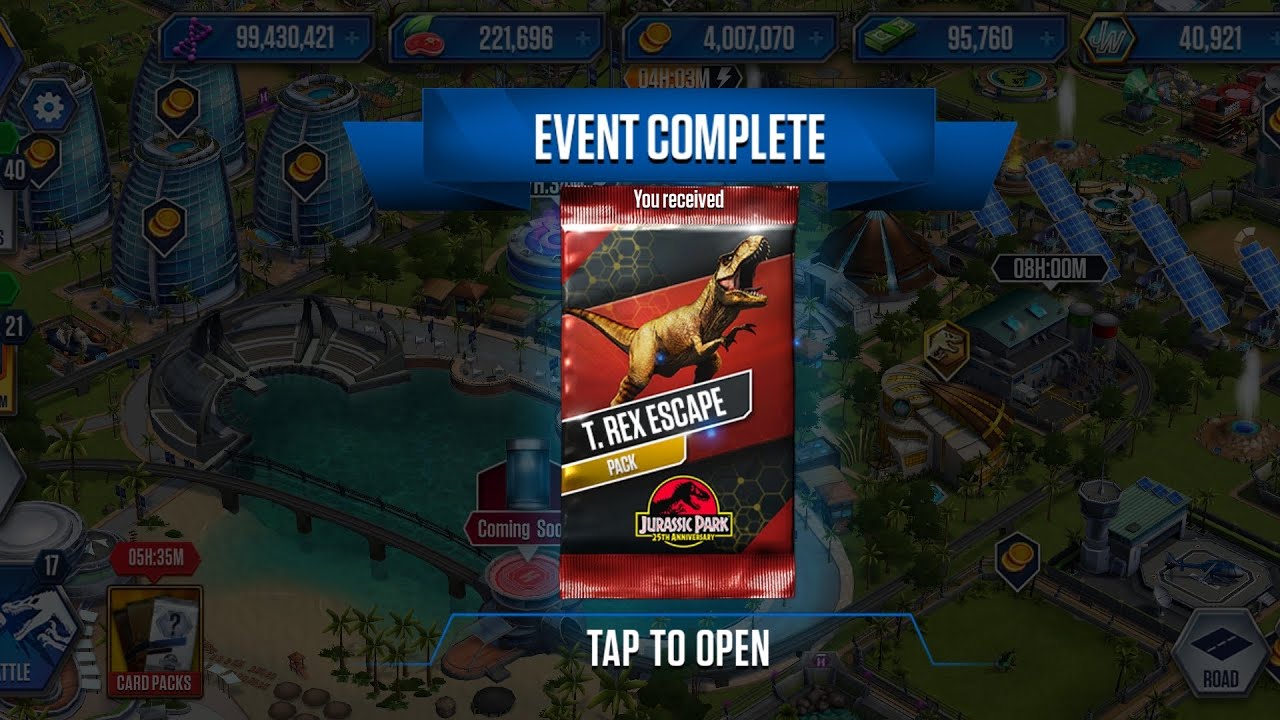 T-REX ESCAPE PACK JURASSIC WORLD THE GAME !!! - YouTube