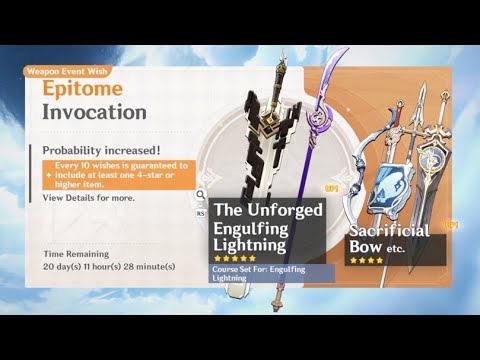 (Genshin Impact) R5 Engulfing Lightning Weapon Banner Summons! 9/1/21 ...