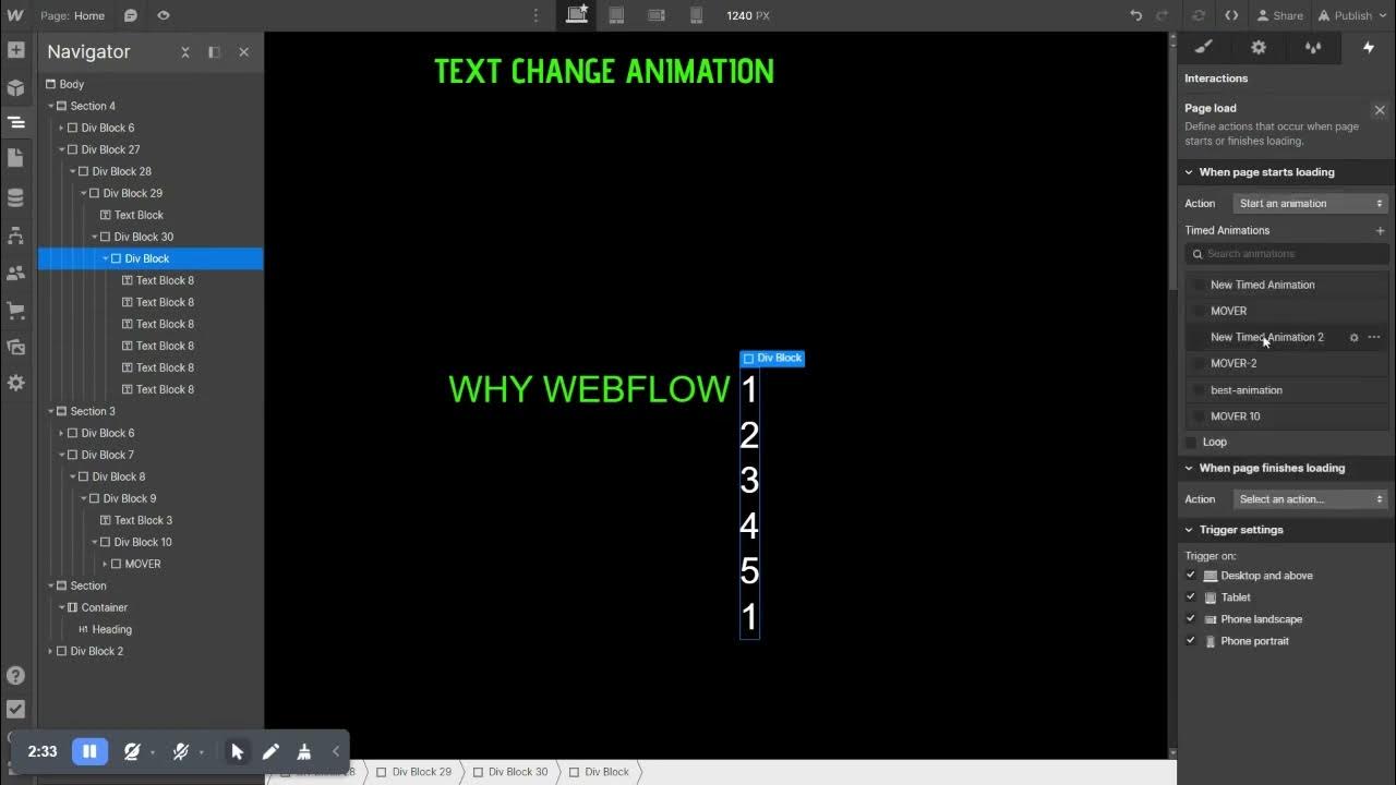 Text Change Animation | WEBFLOW - YouTube