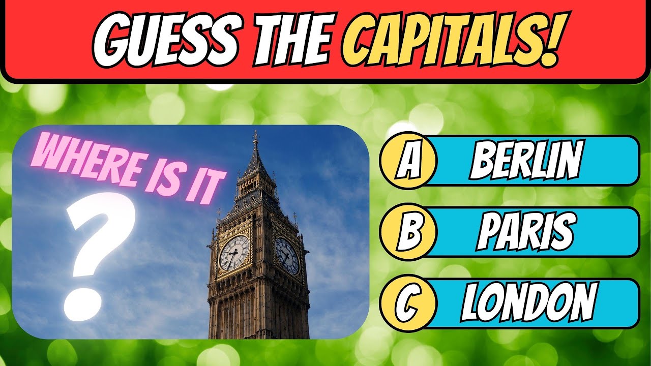 Guess The Capitals Of 50 Different Countries | Capitals Quiz - YouTube