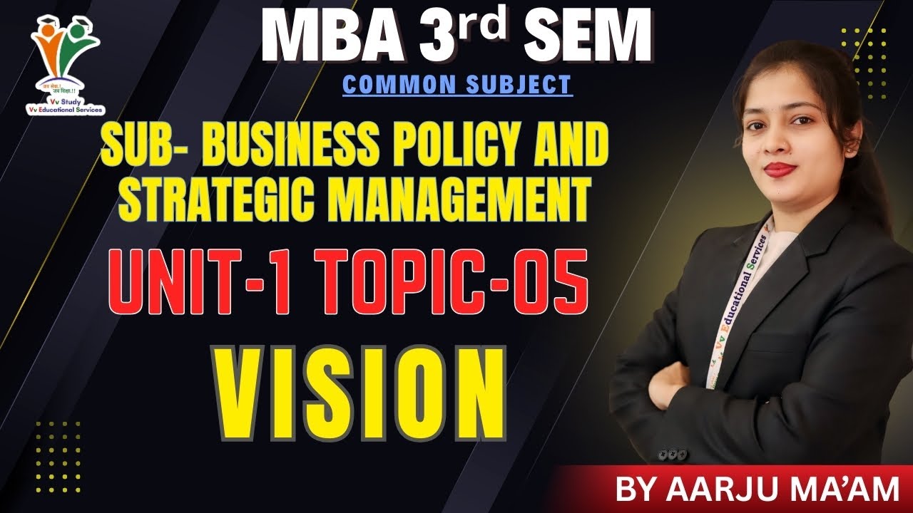 VISION - MBA 3rd SEM | BUSINESS POLICY & STRATEGY MGT | (UNIT-1) | BY ...