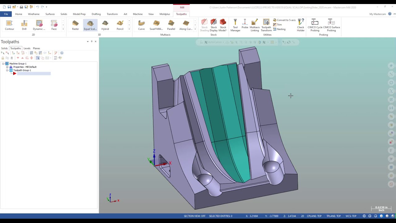 New enhancement to the Equal Scallop toolpath - YouTube